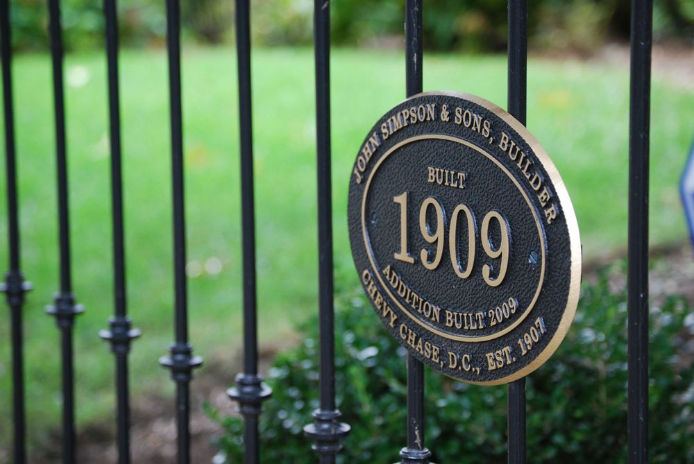 Historic House Plaques: Back in Business Again! | Historic Chevy Chase DC